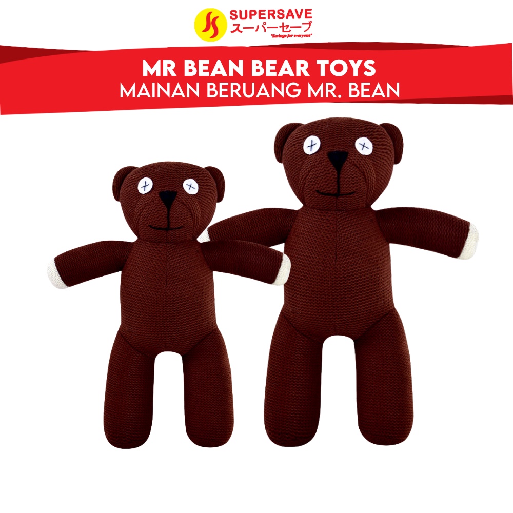 SUPERSAVE Mr Bean Bear Soft Toys Plush Toy Mr Bean Teddy Bear Stuffed Toy Present Figure Patung ...