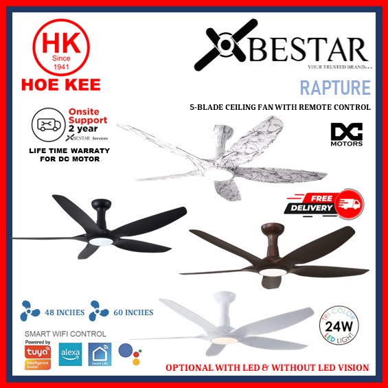 Bestar RAPTURE 48"/60" DC Ceiling Fan (Smart Control) | Shopee Singapore