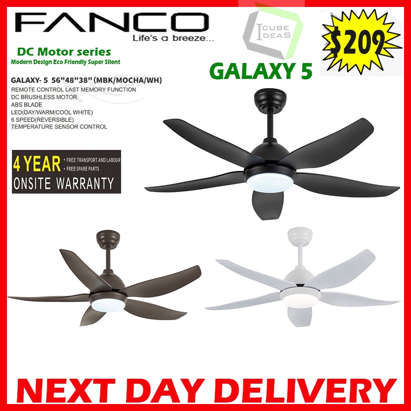 [MEGA PROMOTION OFFER] Fanco Galaxy 5 DC 38/48/56 Inches Ceiling Fan ...