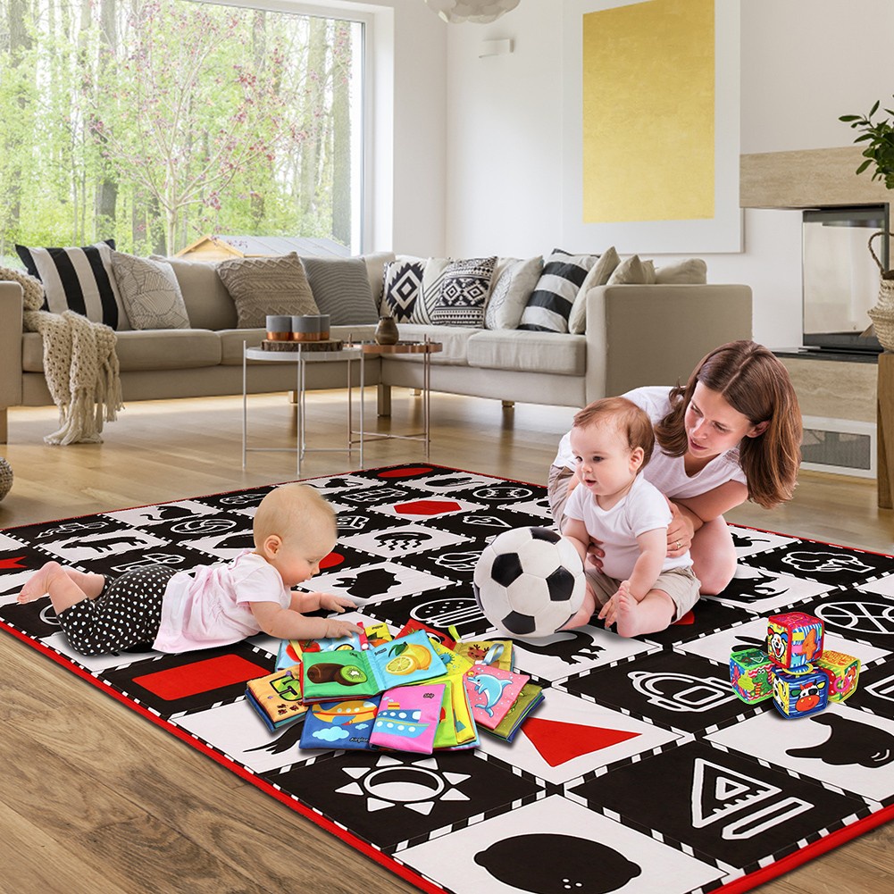 teytoy Baby Play Mat for Floor- Black and white high contrast ...