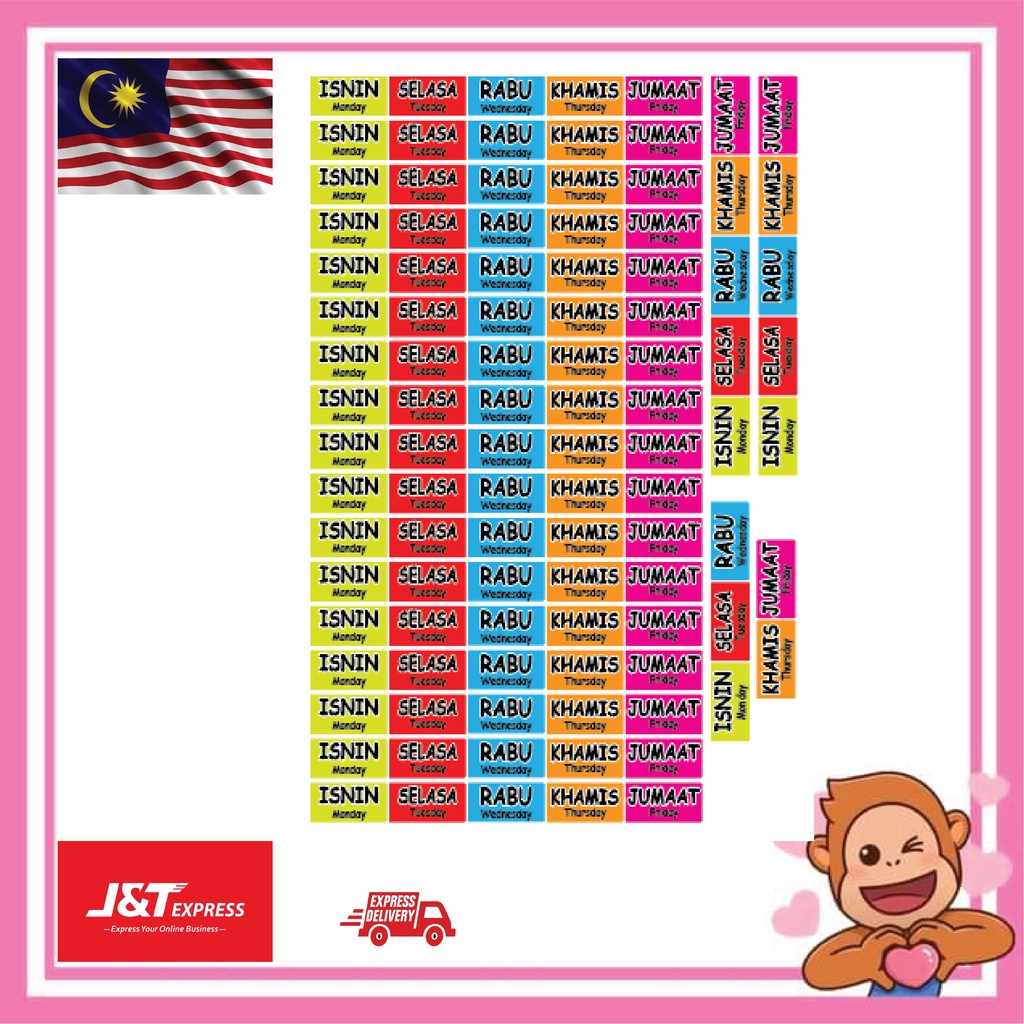 Day Label Sticker (ISNIN-JUMAAT)(AHAD-KHAMIS) | Shopee Singapore