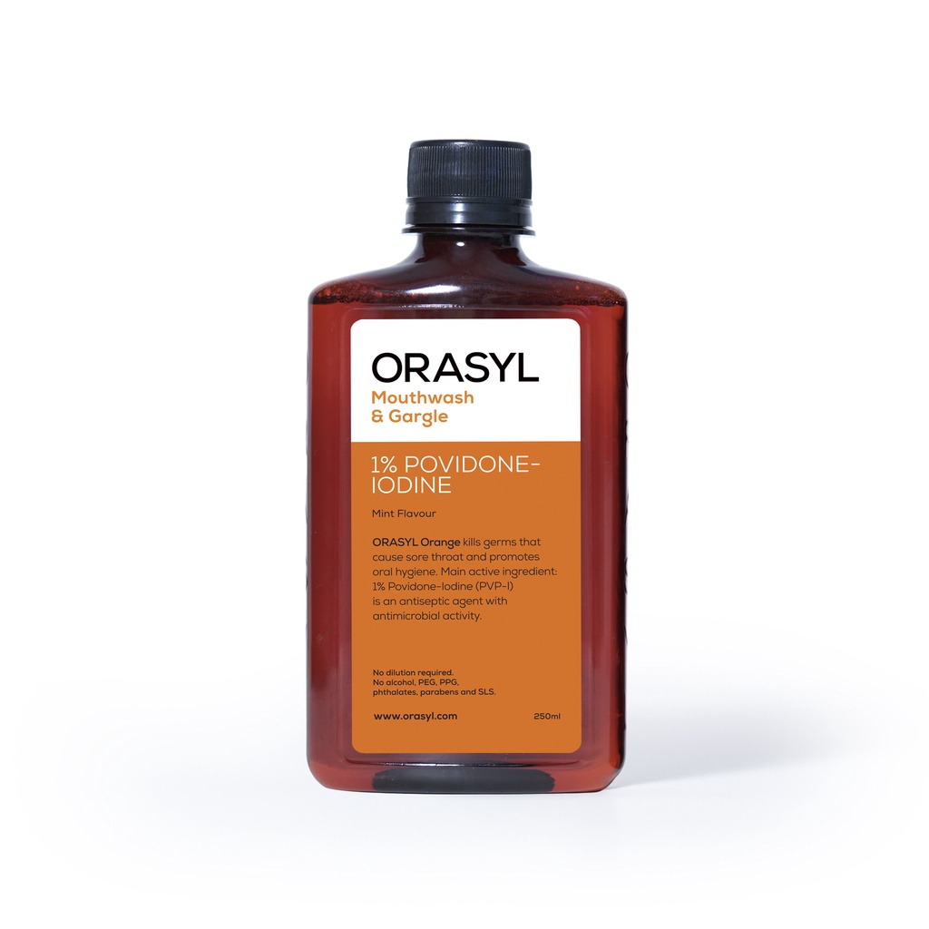 SG Brand ORASYL Orange Povidone-Iodine Mouthwash Anti-Microbial Zero ...