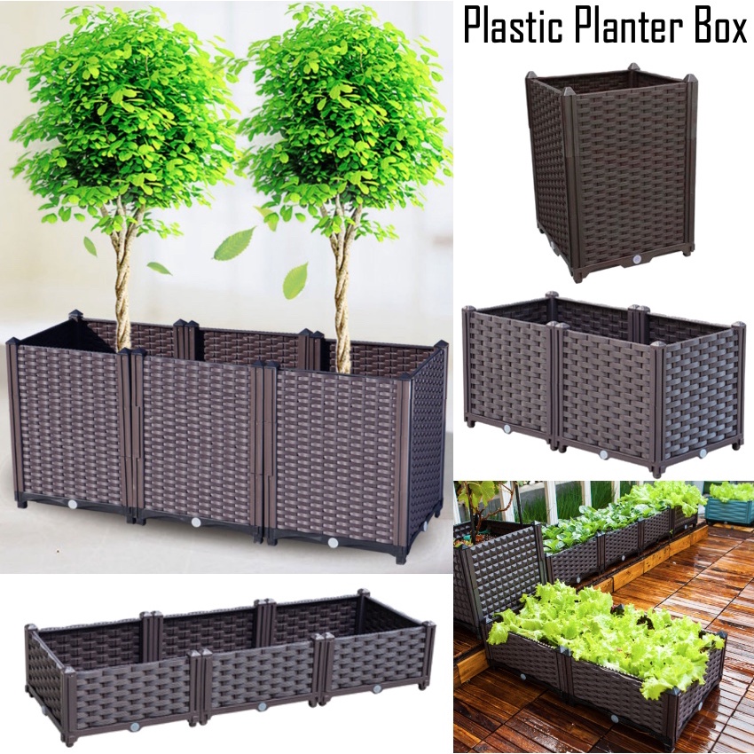 ⭐LOCAL READY STOCK⭐Plastic Planter Box Home Balcony Plastic Flower Pot ...