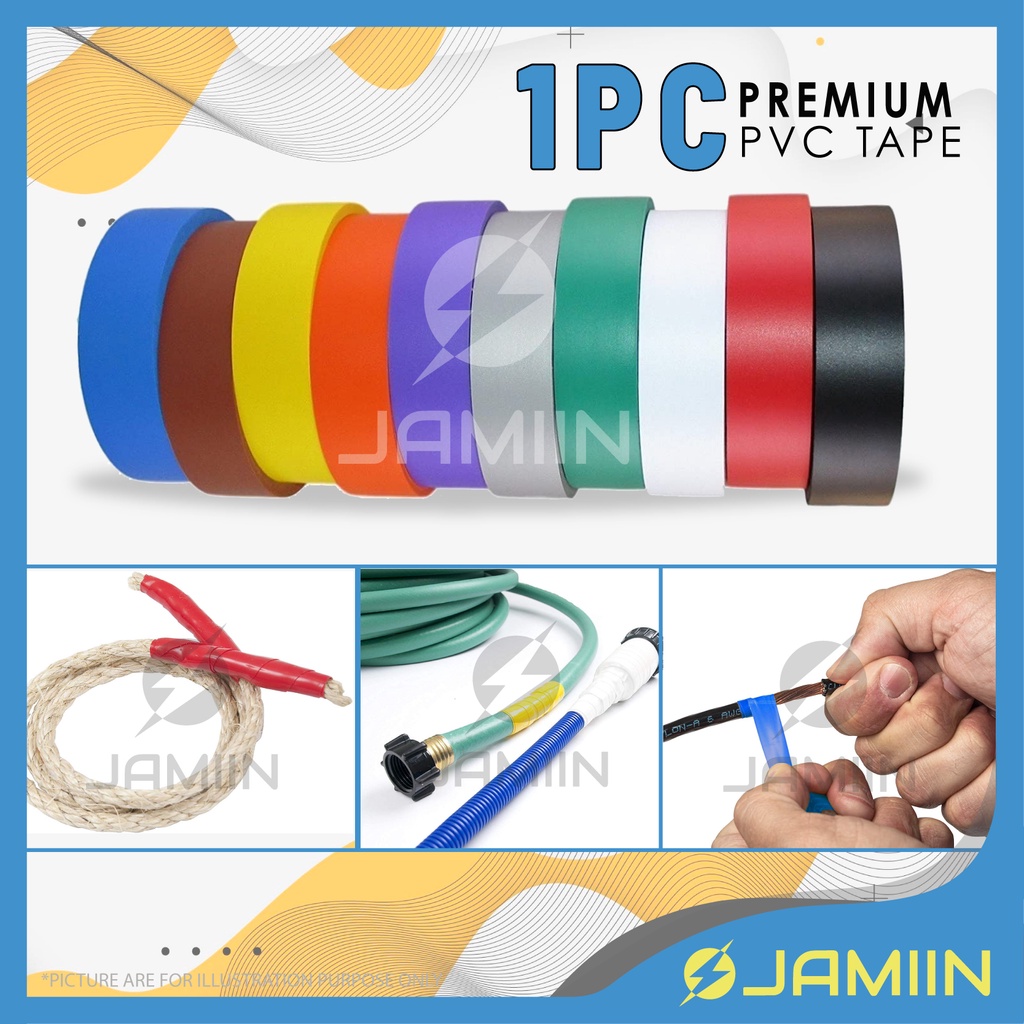 (1PC) Premium PVC Insulation Tape 18mm x 6 yard Wire Electrical Tape ...