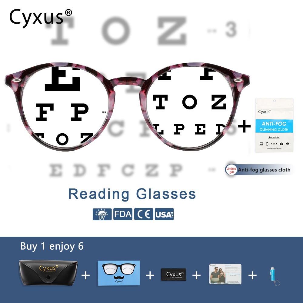Cyxus Anti Blue Light Computer Reading Glasses Round Transparent Lens ...