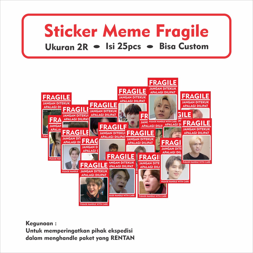 Fragile Label Stickers for Cute KPOP Packages Meme BTS, EXO, NCT, STRAY ...