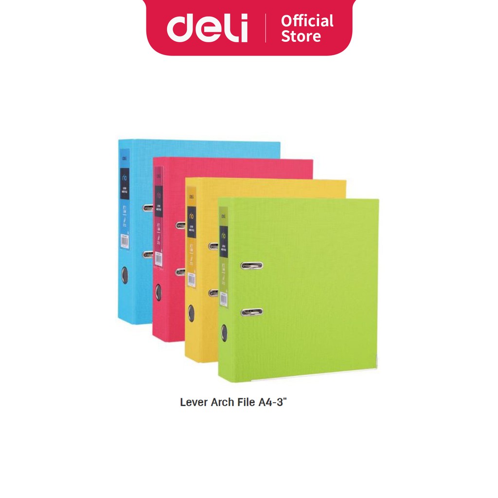 Bundle of 4 Deli PVC Arch File 3 Inch A4 EB201 | Shopee Singapore