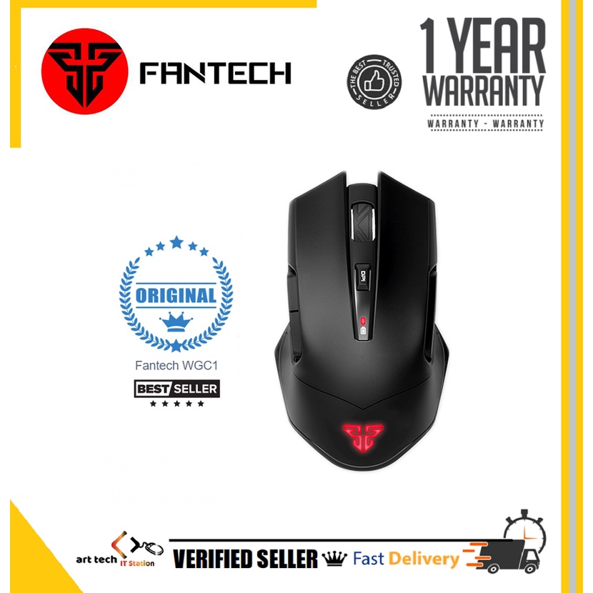 Fantech WGC1 Venom 2400 DPI Wireless 2.4GHz GAMING MOUSE DUAL POWER ...