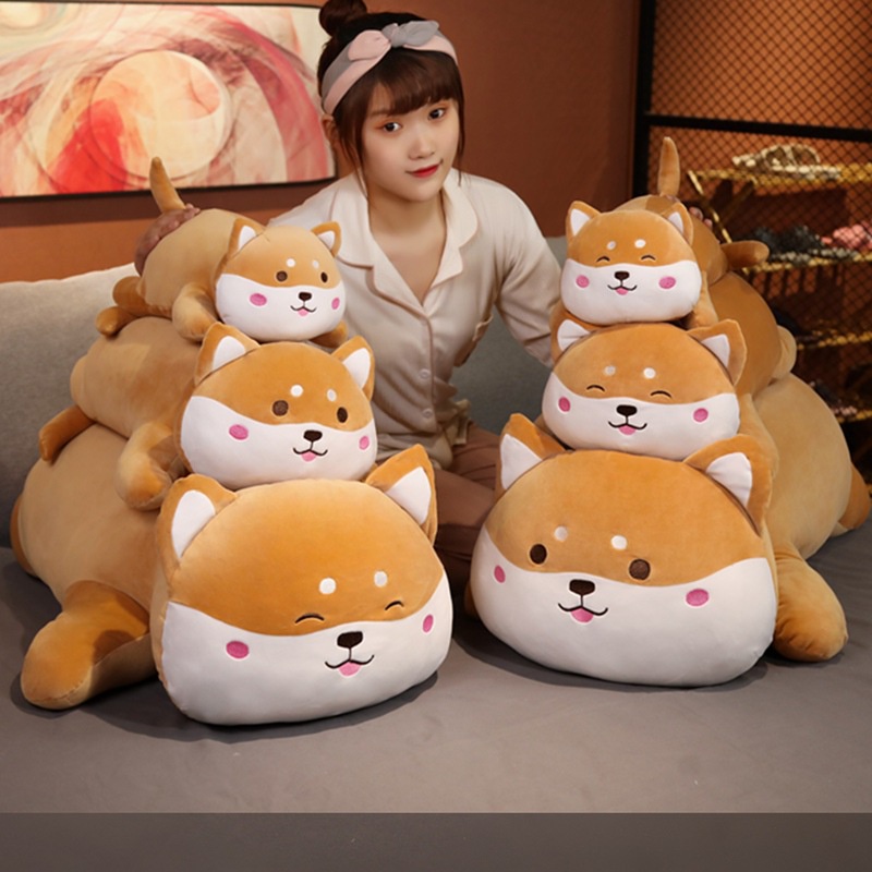 Cartoon Shiba Inu lying plushie pillow big fat Shiba Inu plush toy dog ...