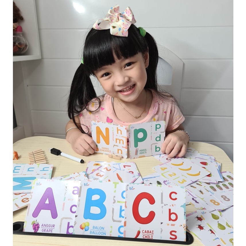 KAYU Find and Clip Letters (26 free Cards Wooden Clips and Markers ...