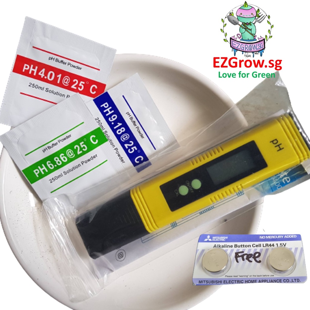 Digital pH Meter with FREE pH Buffer Powder pack + FREE Batteries (fr ...