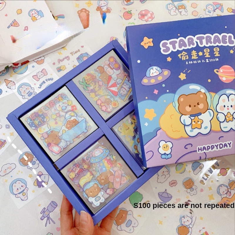 Cartoon cute sticker Waterproof Transparent sticker Water Cup Diary ...