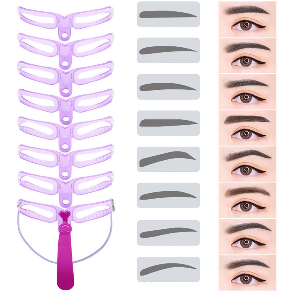 8pcs\lot Eyebrow Stencil Reusable Eyebrow Shaper Brow Stamp Template Eyebrows Shape Set Eye Brow ...