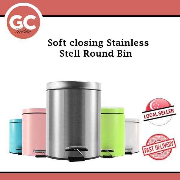 💥SG Seller💥 Stainless Steel Soft Closing Dustbin/Step bin/Trash bin ...