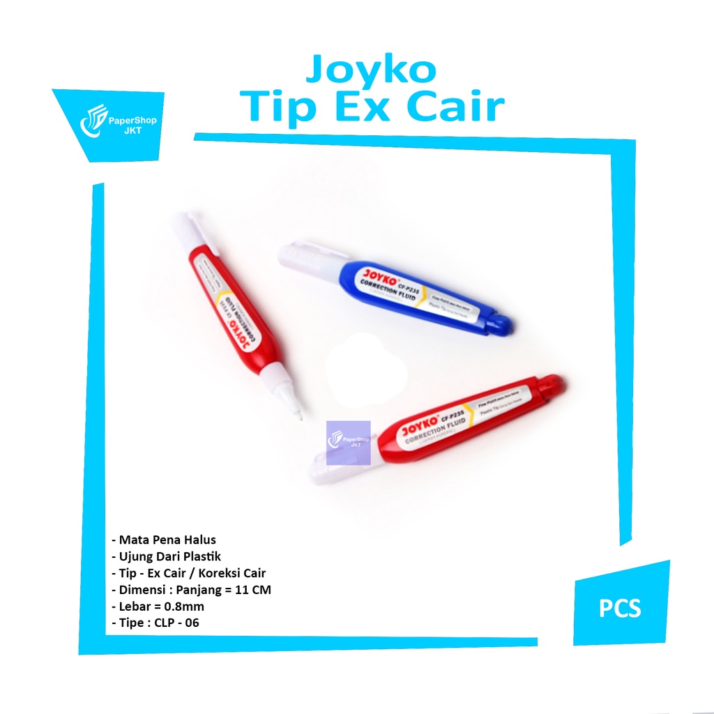 Joyko Correction Fluid CF P235 Tip Ex Liquid P 235 Pen Eraser (1 Unit ...