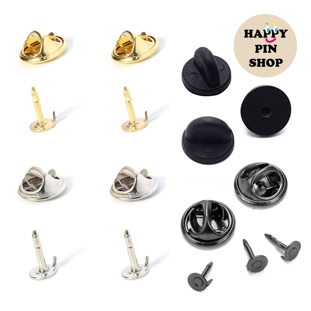 1 set Pin Badge Craft making sets: 4mm Pin Post + Clutch Backing, Metal ...