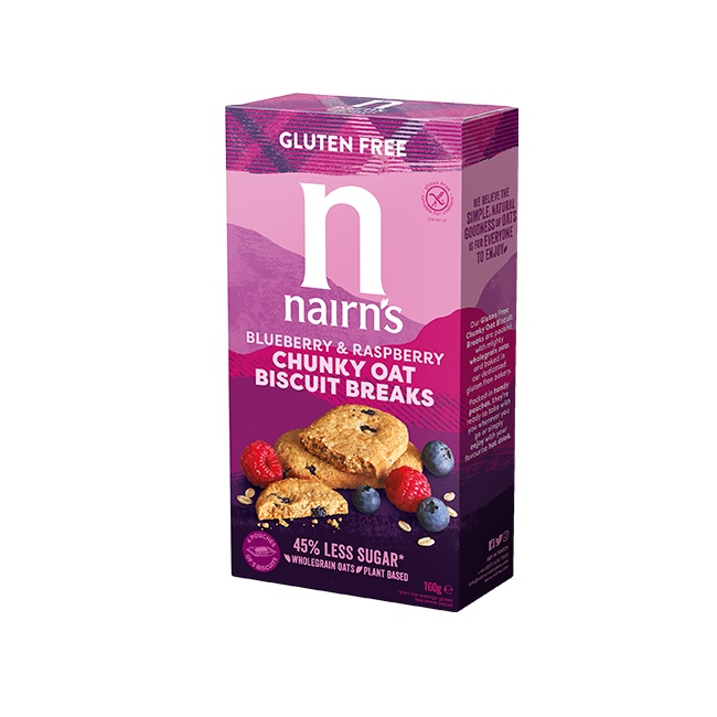 Nairn's - Chunky Biscuit Breaks, Oats with Blueberry & Raspberry (160g ...