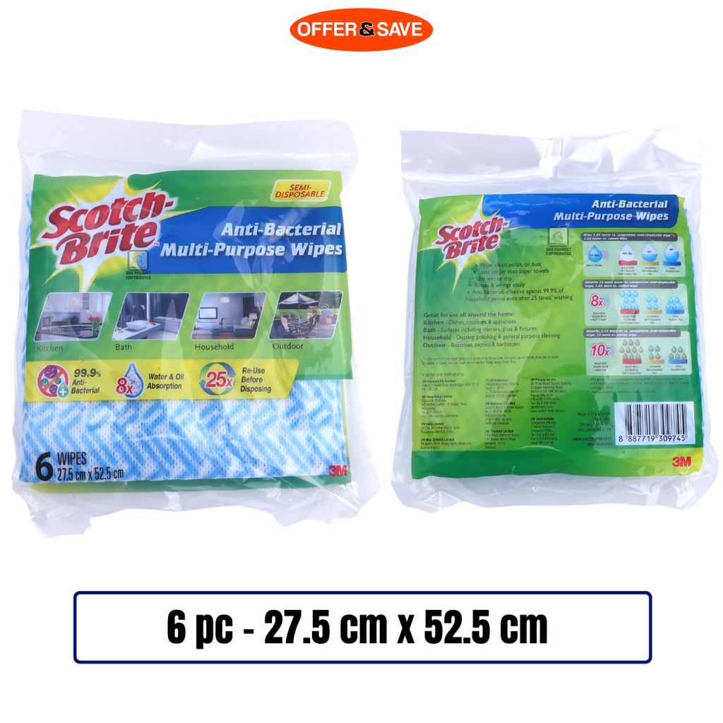 3M Scotch-Brite General Purpose Cloth Dusting Cloth Kitchen Cloth ...