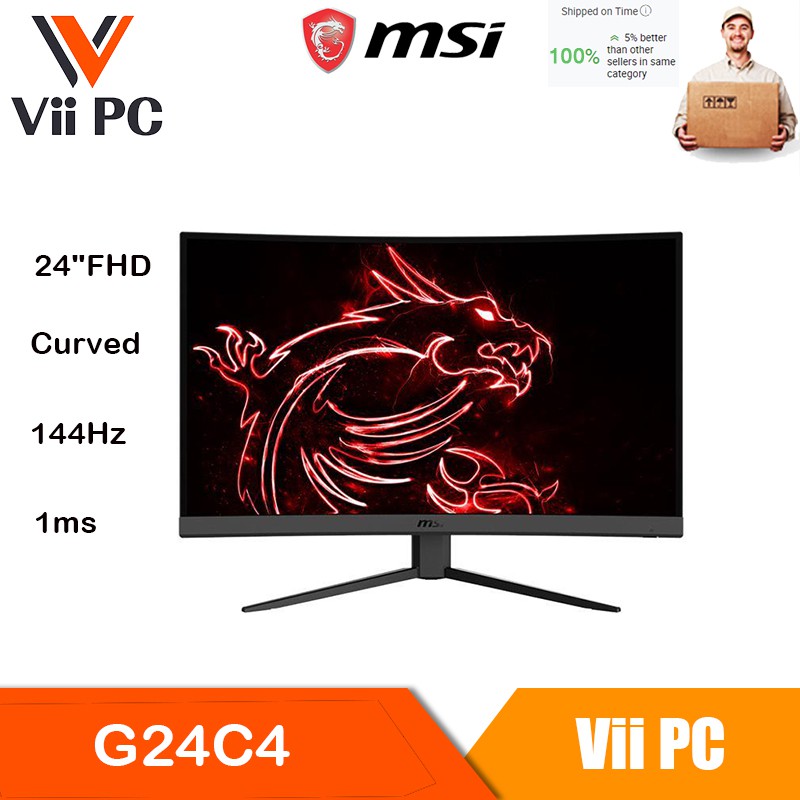 MSI Optix G24C4 23.6 1920x1080 144 Hz Gaming Monitor | Shopee Singapore