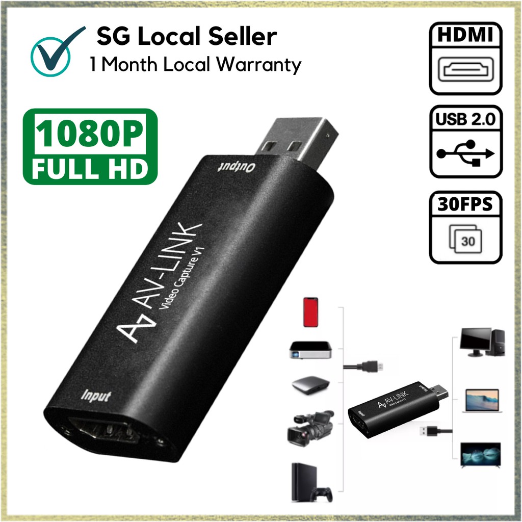 AV-LINK V1 HDMI Video Capture Card 1080p/30fps USB2 [DEMO AVAILABLE IN ...