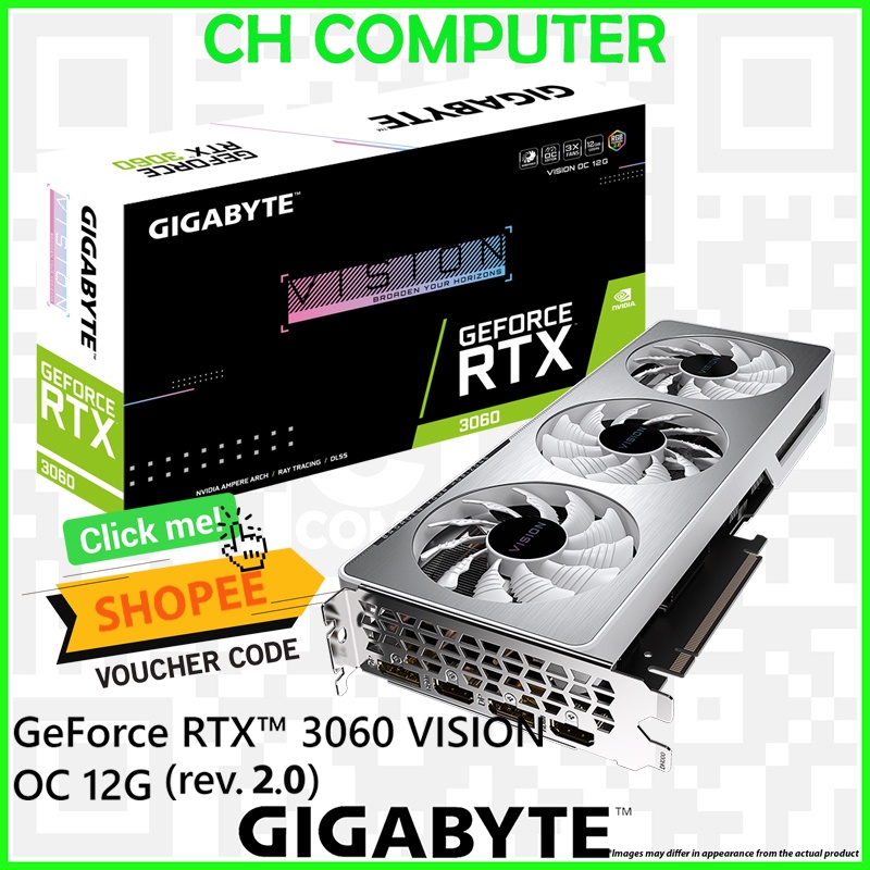 GIGABYTE GeForce RTX 3060 Vision OC 12G (REV 2.0) Graphics Card ...