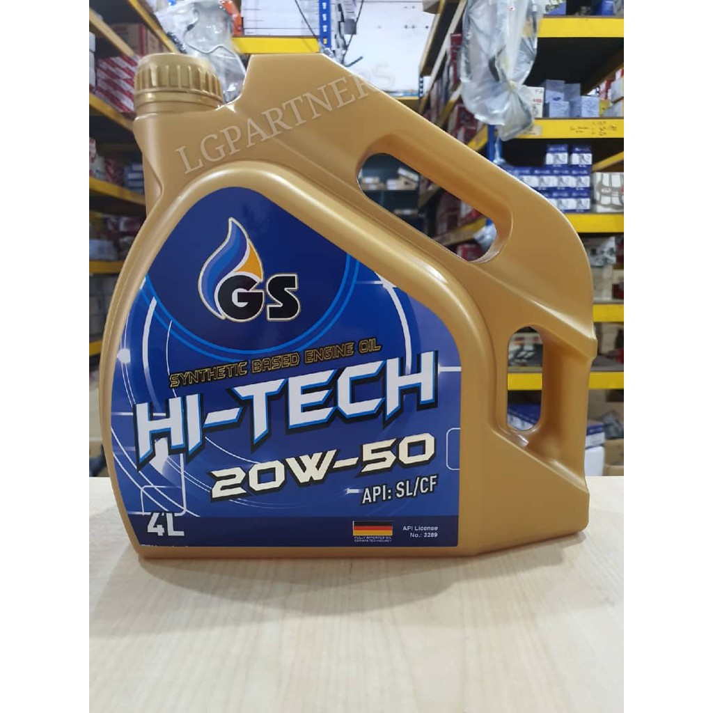 GS HI-TECH SAE 20W-50 ENGINE OIL(4LITER) | Shopee Singapore