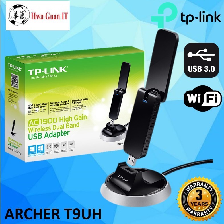 TP-Link AC1900 High Gain Wireless Dual Band USB Adapter (Archer T9UH ...