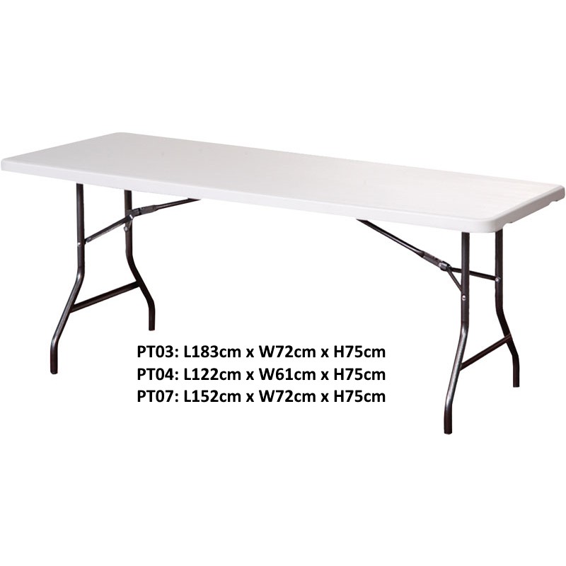 High Impact plastic foldable table. Heavy duty. Easy-lock leg brace ...