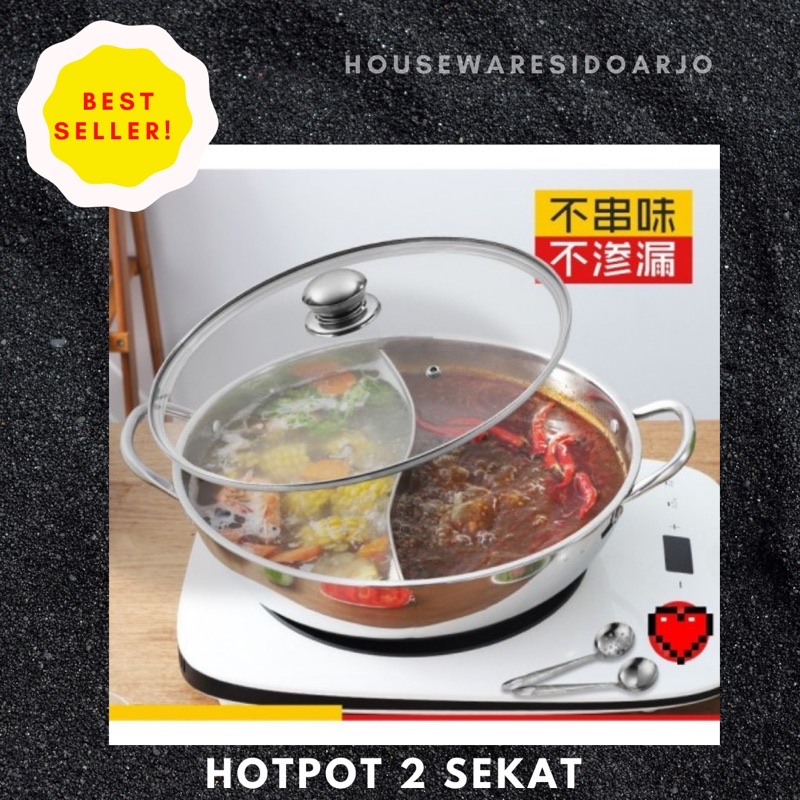 Hotpot Pan Shabu Sukiyaki 2-slit Shabu Sukiyaki Cooking Pot 28cm ...