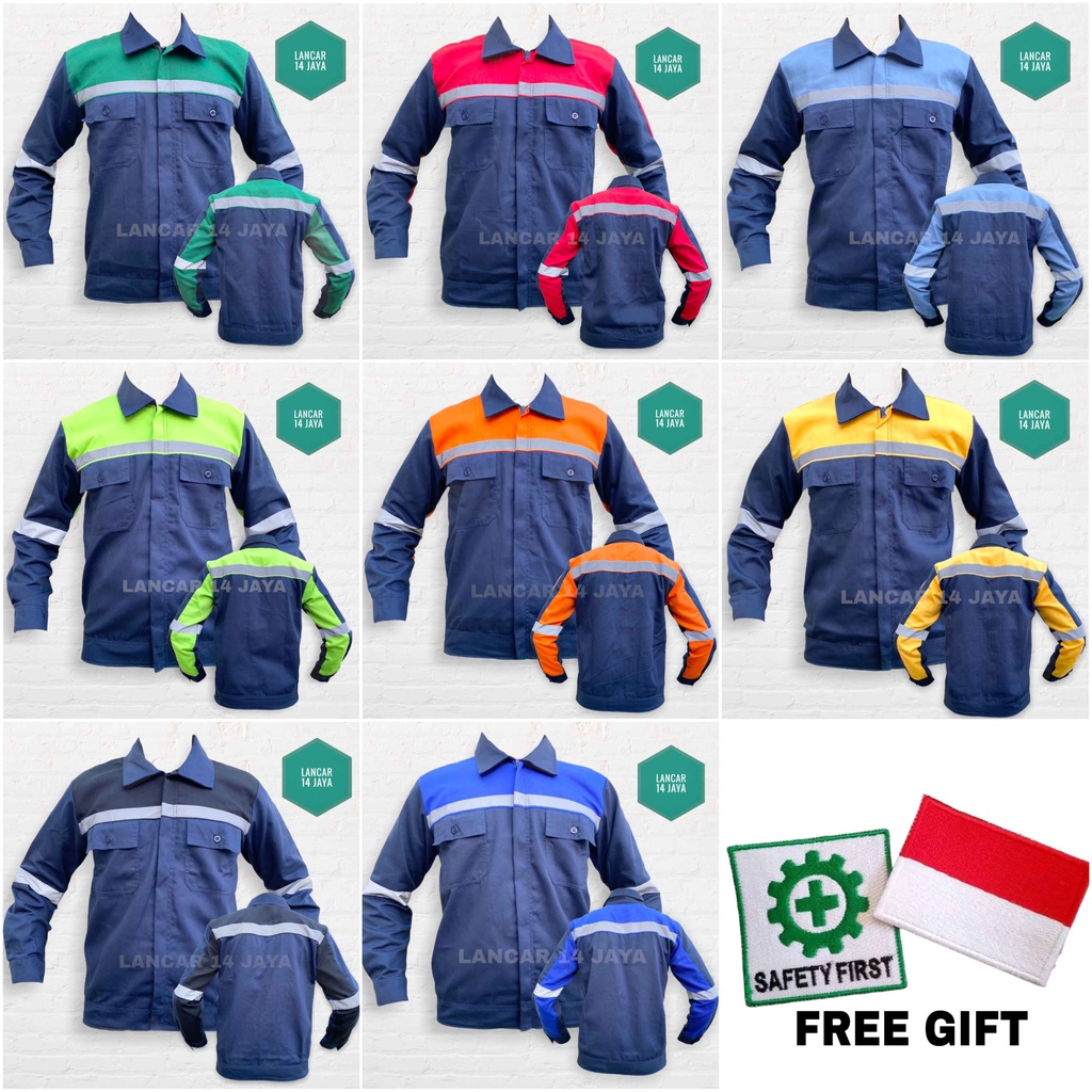 KEMEJA Wearpack Safety Long Sleeve Work Shirt Combination Of 2-tone ...