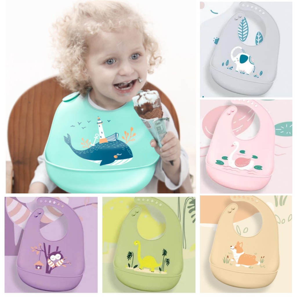 Baby Toddler Children Silicone Bib Food catcher Bib *BPA free ...