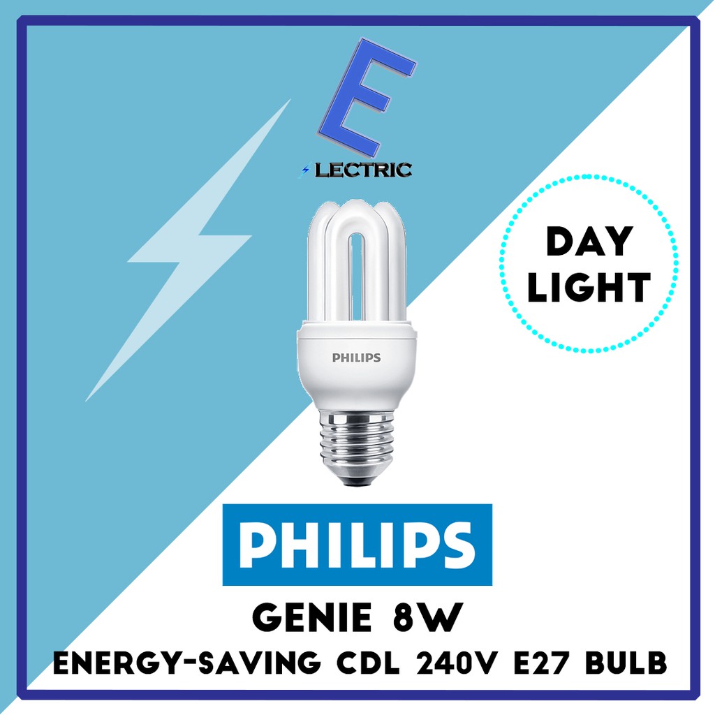 Philips Genie Energy Saver Bulb - Daylight/Warm White 8W/11W/14W E27 | Shopee Singapore