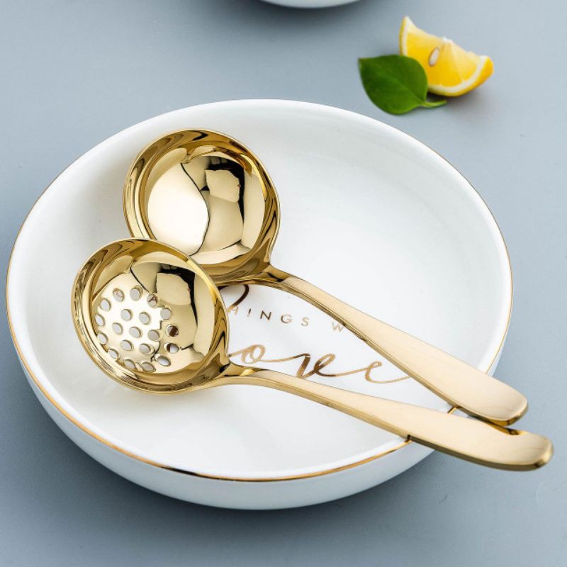 Soup spoon / Slotted spoon or soup Ladle 304 stainless steel ...