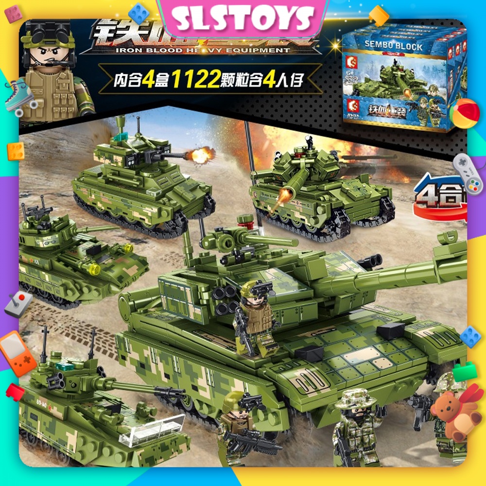 Sembo Block 105425 105426 105427 105428 Iron Blood Heavy Equipment Tank ...