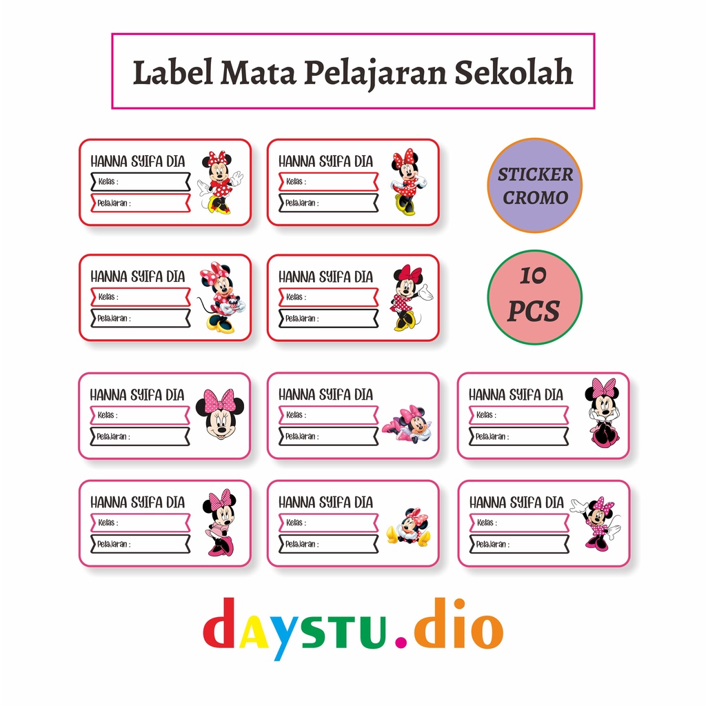 MATA My MINNIE MOUSE Cartoon Learning LABEL | Shopee Singapore