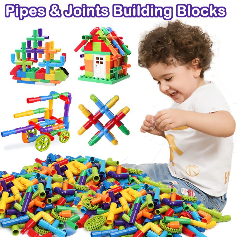102pcs Pipes & Joints Building Blocks Construction Sets Interlocking ...