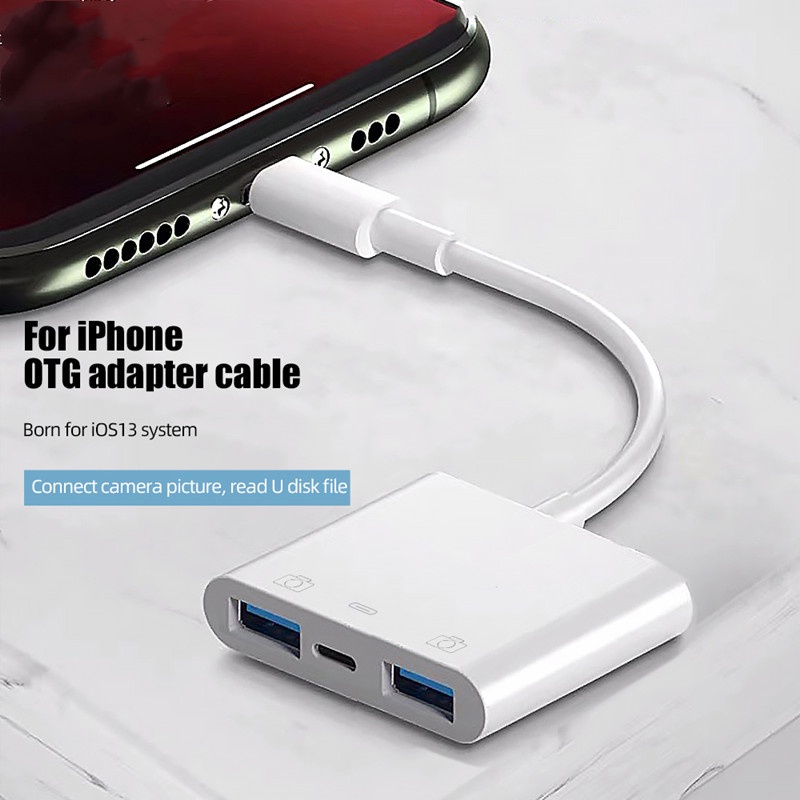 ACCEZZ OTG Adapter Cable for iOS 13 14 15 Lighting to USB Connector ...