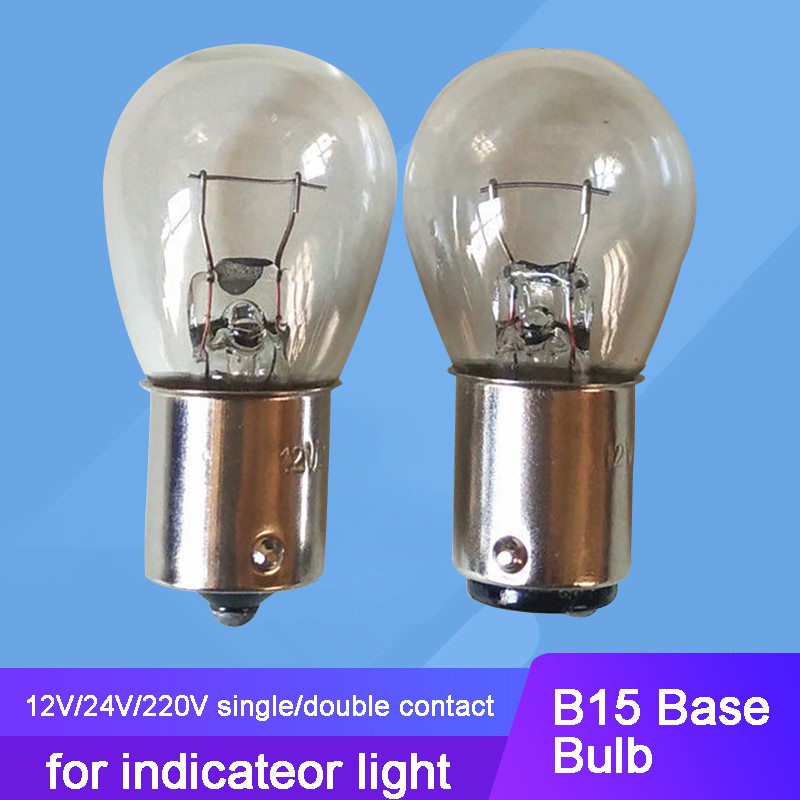 2pcs B15 12V 24V 110V 220V Single Double Contact Mini Bulb for Car ...