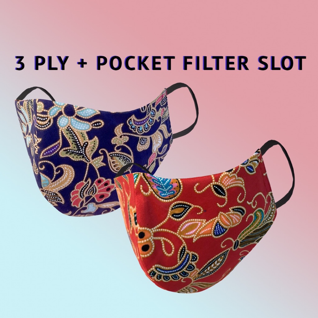 3 PLY + Slot Reusable and Washable SIA Batik Print Cotton Material ...