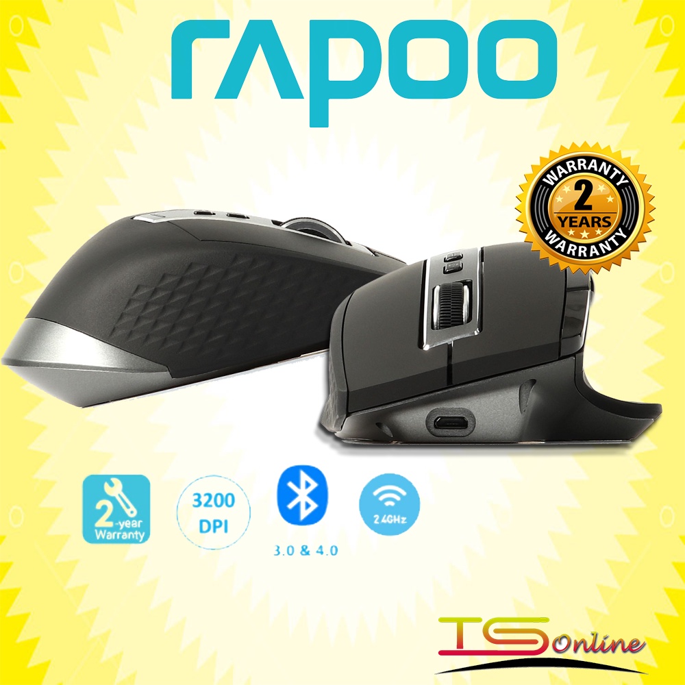 Rapoo MT750S Rechargeable Multi-Mode Wireless Mouse (Bluetooth 3.0/ 4.0 ...