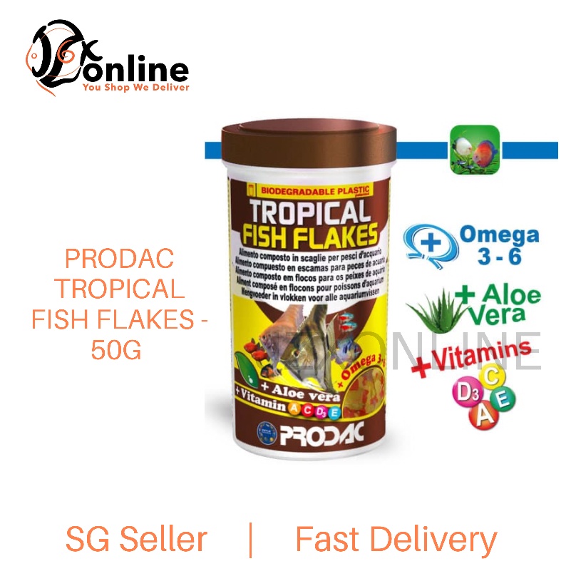 PRODAC Tropical Fish Flakes - 50g | Shopee Singapore