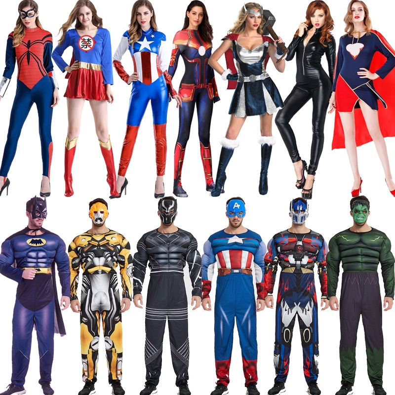 Halloween Adult Avengers Captain America Hulk Thor Black Widow cos Male ...
