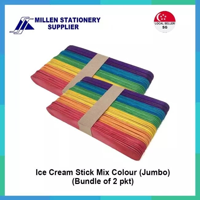 [Bundle Set] Assorted Jumbo Coloured Ice Cream Sticks, Small. (2 Sets ...