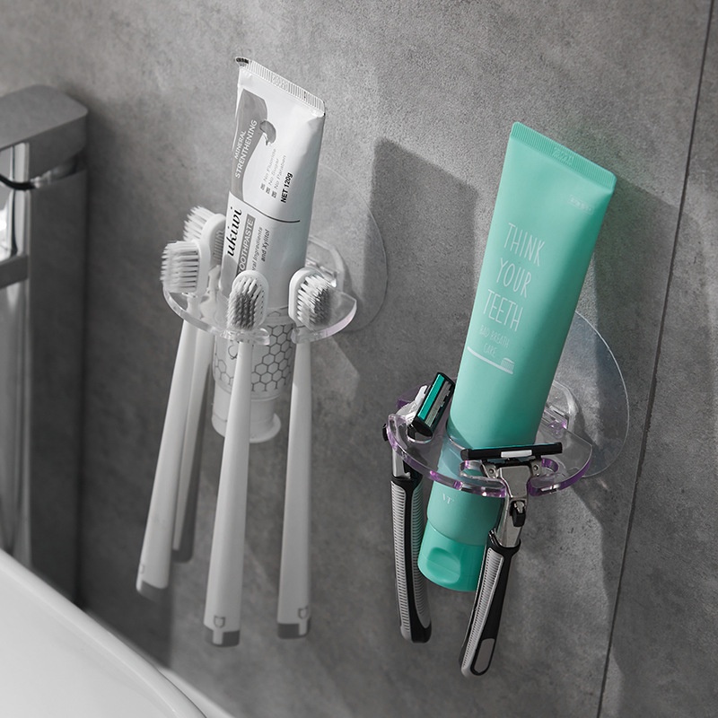 Multifunctional Wall Mounted Space-Saving Toothbrush & Toothpaste ...