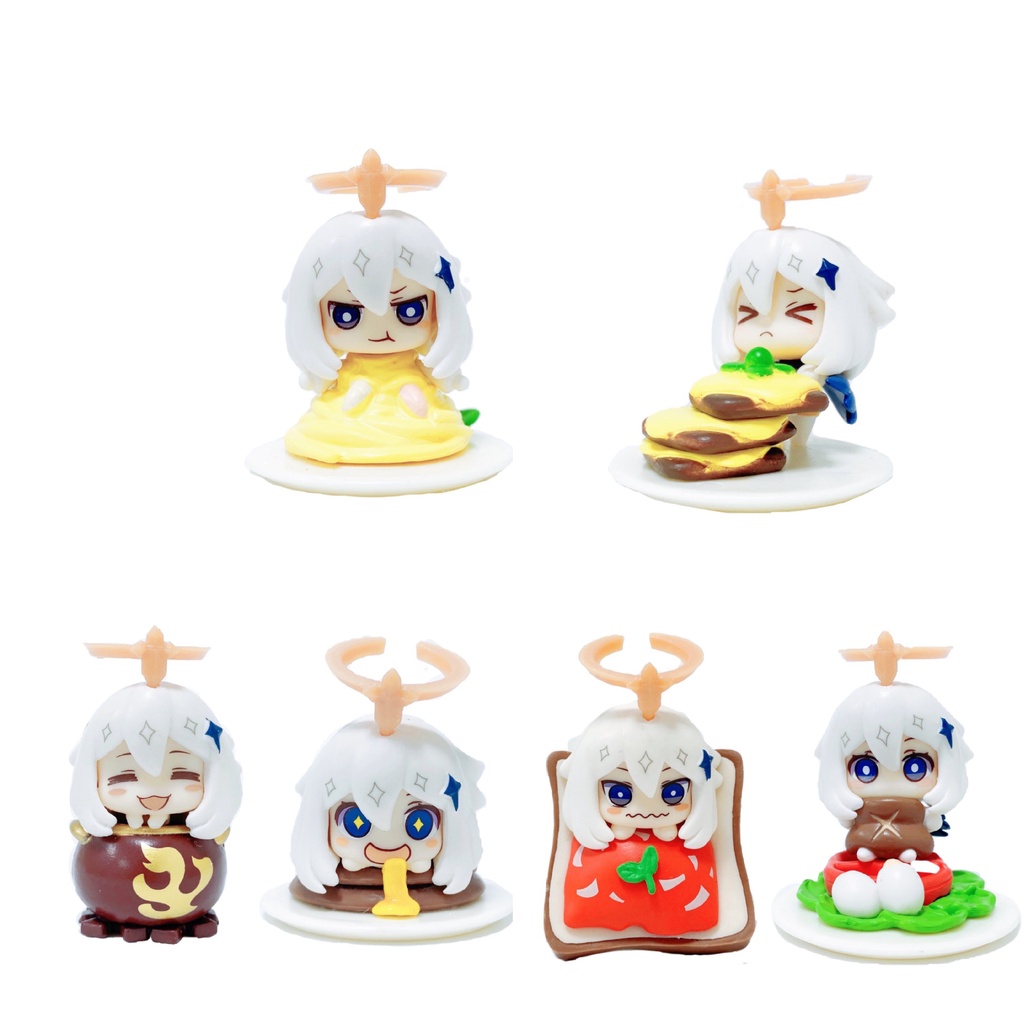 6pcs Genshin Impact Paimon Food Themed Blind Box Toy Anime Mystery Box ...