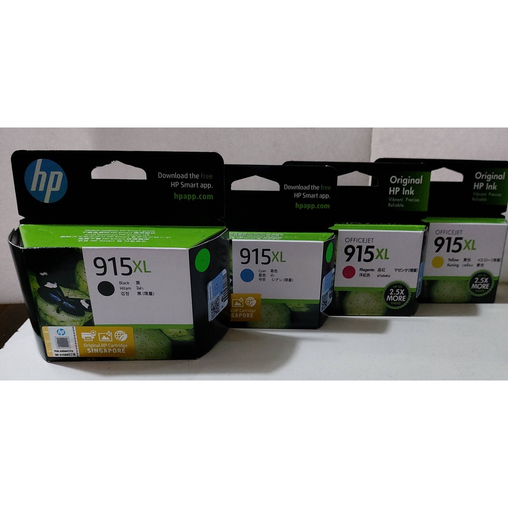HP 915XL High Yield Black Cyan Magenta Yellow Original Genuine ink ...