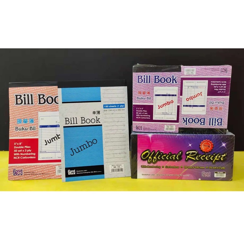 Good Ideal Bill Book Jumbo 1Ply/2Ply/3Ply / Official Receipt 2Ply ...