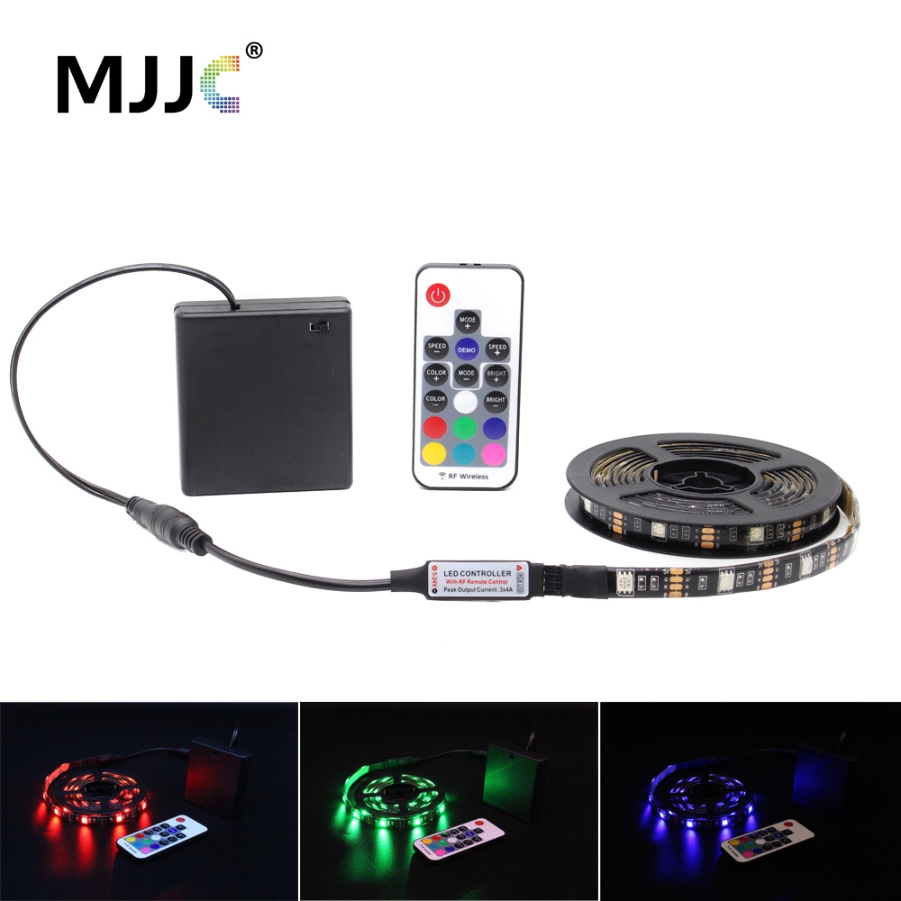 Ribbon RGB LED Strip Battery Operated SMD 5050 Tape Lights Waterproof ...