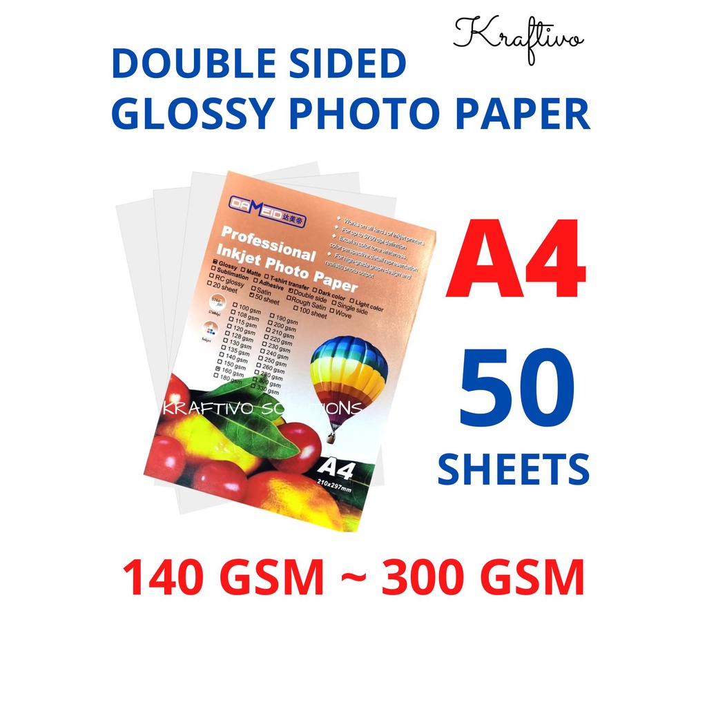 [DOUBLE SIDED] A4 PREMIUM QUALITY WATER RESISTANT DOUBLE SIDED GLOSSY ...