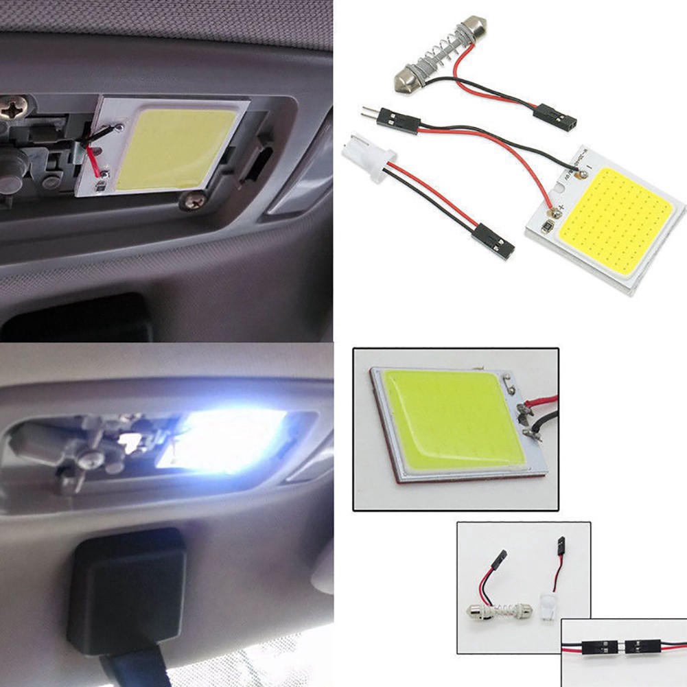 1Pc White 48 SMD COB LED T10 4W 12V Car Interior Panel Light Dome Lamp ...